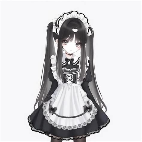 Anime Girl In A Maid Outfit With A Veil And A Dress Generative Ai