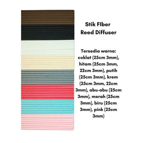 Jual Colored Fiber Stick Reed Diffuser Warna Warni Putih Cream Hitam Abu Merah Biru Pink Coklat