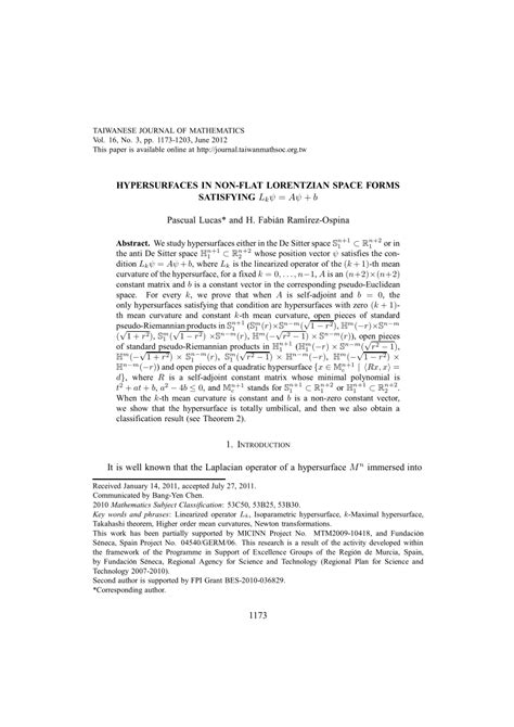 Pdf Hypersurfaces In Non Flat Lorentzian Space Forms Satisfying Lk