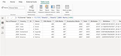Filter Dax Function