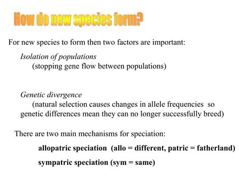 Ppt “speciation” From Divergent Evolution Powerpoint Presentation