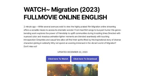 WATCH~ Migration (2023) FULLMOVIE ONLINE ENGLISH