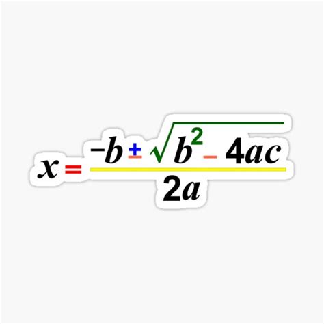 Quadratic Formula Sticker For Sale By Tostore Redbubble