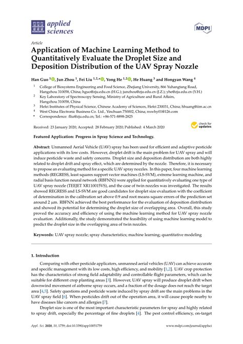 Pdf Application Of Machine Learning Method To Quantitatively Evaluate The Droplet Size And
