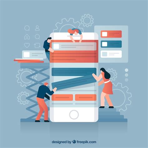 Concept De Développement App Avec Un Design Plat Vecteur Gratuite