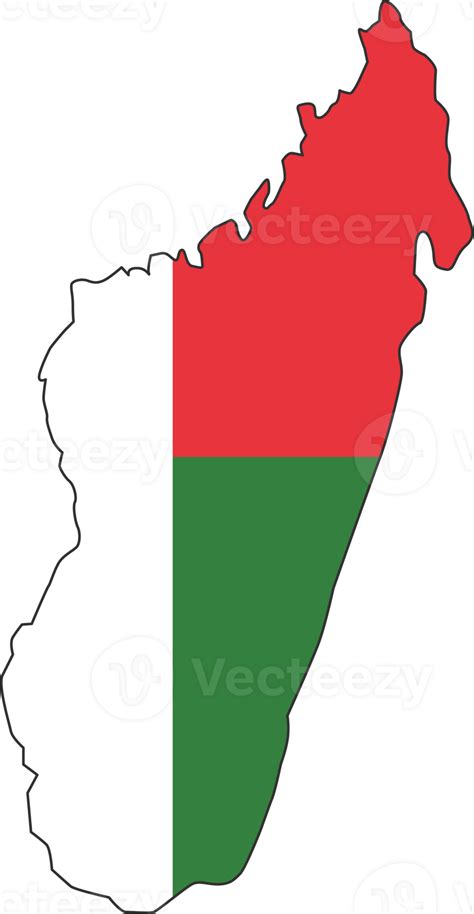 Madagascar Map City Color Of Country Flag 12096549 Png