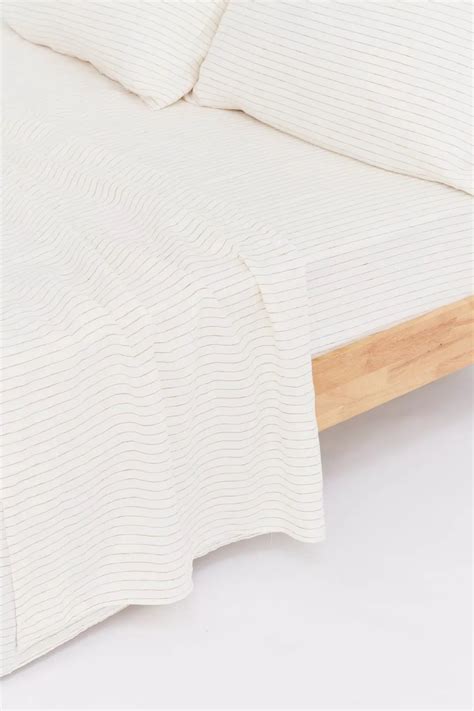 Flat Sheets Assembly Label Linen Flat Sheet Tobacco Pinstripe Versatilemoda