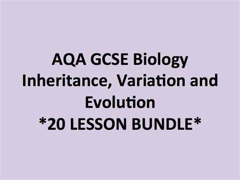 Aqa Gcse Biology Combined Trilogy And Triple Separate Science