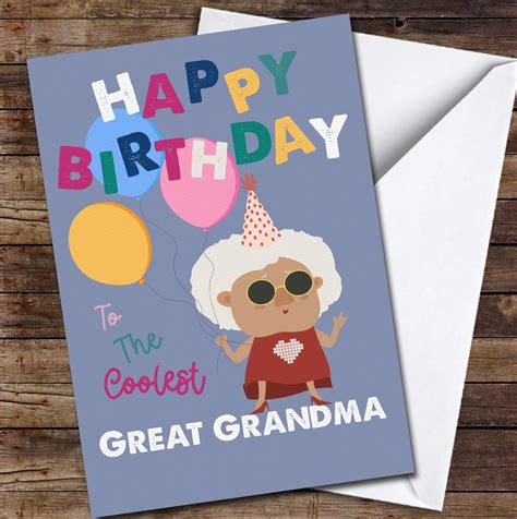 Great Grandma Funny Grandma With Balloons Any Text Personalised