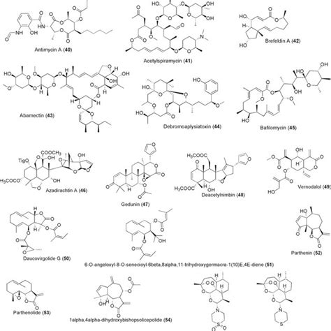Chemical Structures Of Compounds 4056 Antimycin A1a 40