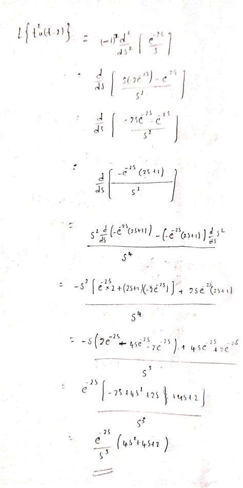 Solved Laplace Transform T2ut 2 Please Be Detailed Course Hero
