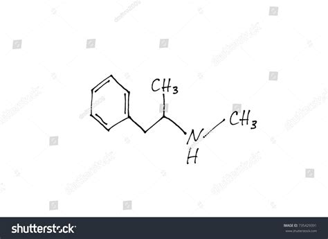 Molecular Structure Methamphetamine Stock Illustration 735429391