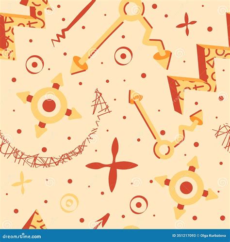 Funny Arrows Seamless Pattern Playful Pointers Of Different Shapes Repeated Curved Cursors