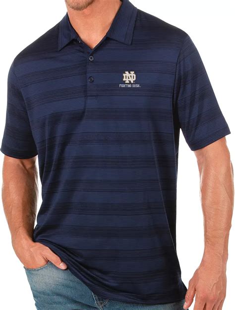 Antigua Mens Notre Dame Fighting Irish Navy Compass Polo Hamilton Place