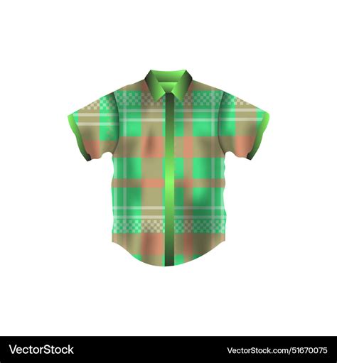 Short Sleeve Flannel Shirt Design Fashion Vector Image
