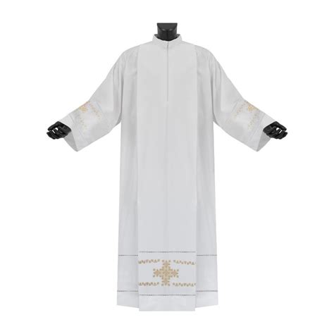 Embroidered Priest Alb In Cotton Blend Myriam