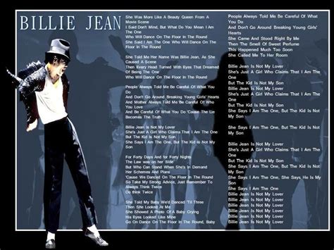 Billie Jean Zitaost Design 2013 Billie Jean Lyrics Billie Jean