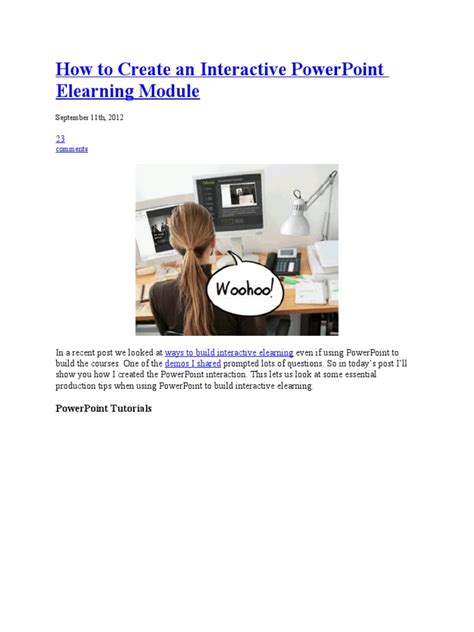 How To Create Interactive Powerpoint Modules Pdf Hyperlink Page