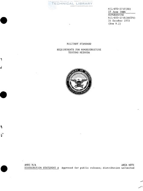 Mil Std 271f Requirements For Nondestructive Testing Methods Pdf