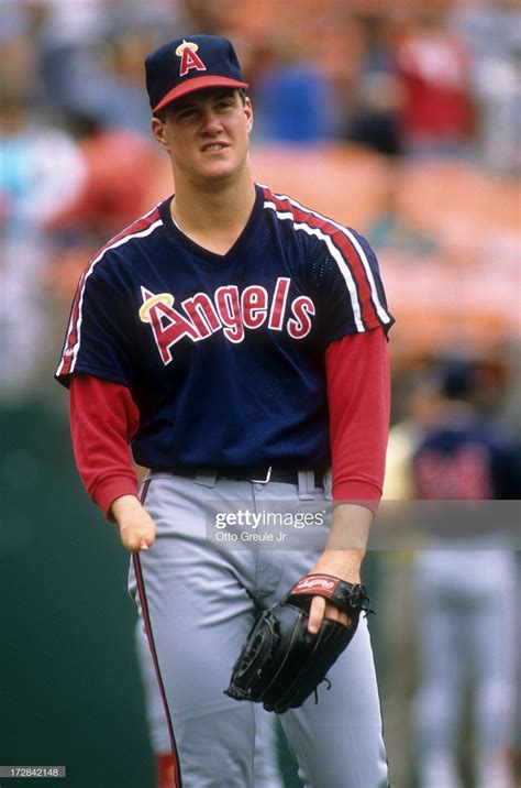 Pitcher Jim Abbott Of The California Angels Warms Up Before An Mlb
