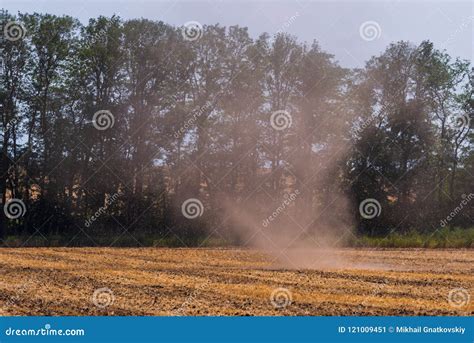 Small Tornado Or Whirlwind With Dust In A Field Stock Image Image Of Agriculture Summer