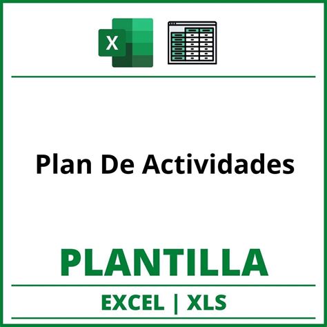 Formato De Plan De Actividades Excel Xls
