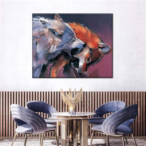 Two Wolves Ii Wall Art By Mark Adlington Elephant Stock