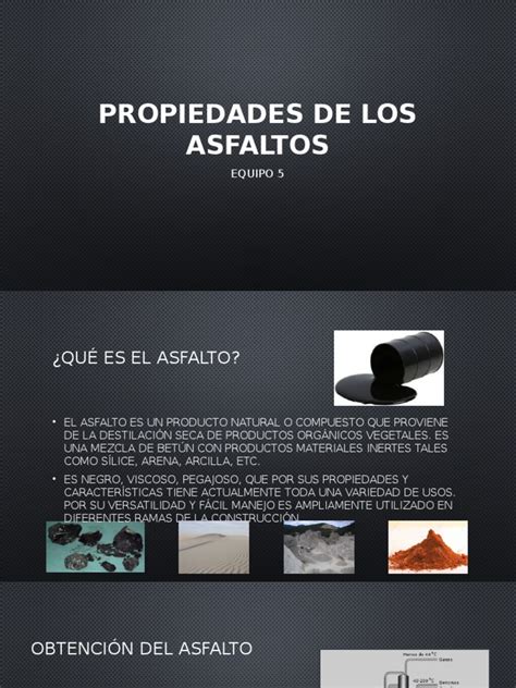Propiedades Y Usos Del Asfalto Pdf Asfalto Química