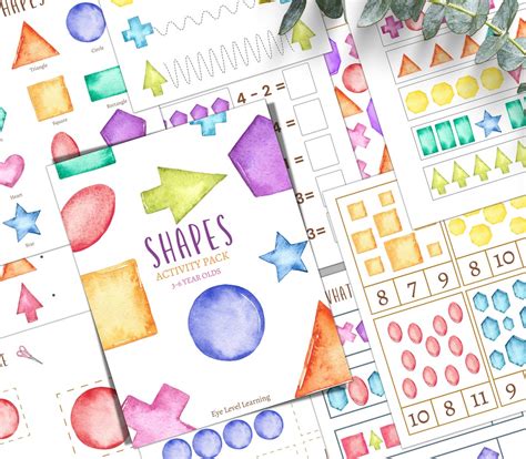 Shapes Pre K And K Activity Pack Homeschool Digital Instant Download