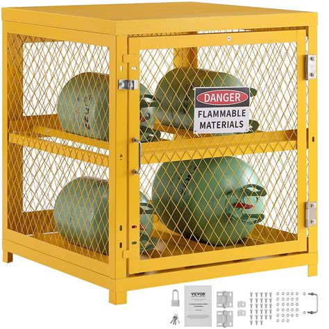 Vevor Horizontal Cylinder Storage Cabinet 4 Cylinder Capacity 31x30x35 Inch