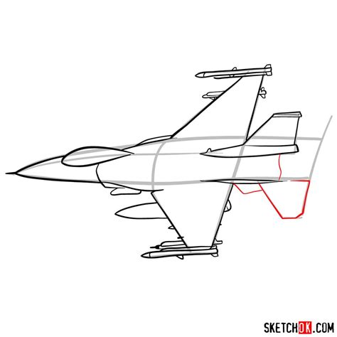 How To Draw Lockheed Martin F 16 Fighting Falcon Sketchok Easy