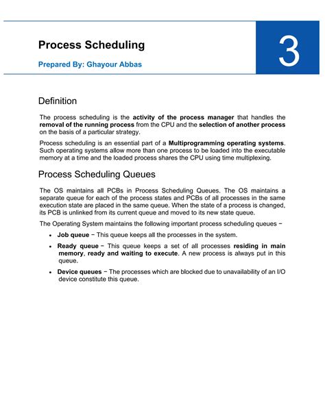 Csi 503 3 Process Scheduling Pdf