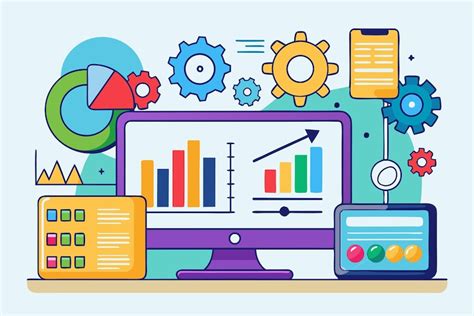 A Vibrant Analytics Dashboard Showcases Various Customizable Data Visualizations Including