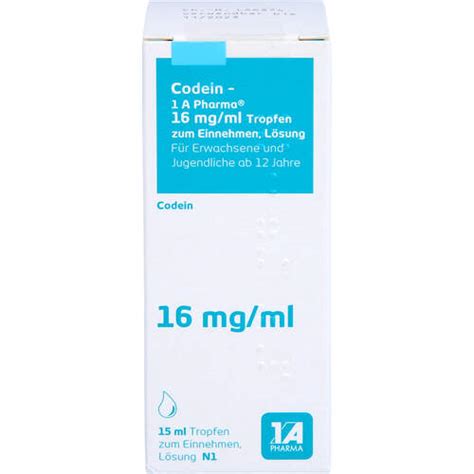 Codein 1 A Pharma 16 Mgml Tropfen Z Ein Lsg 15 Ml