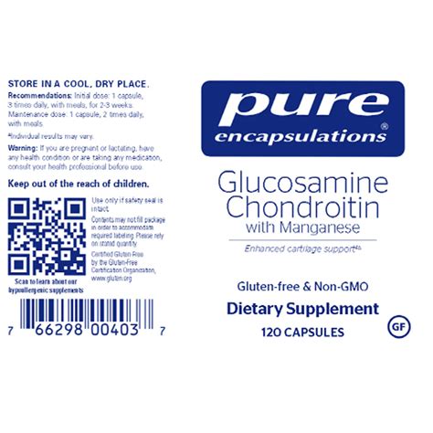 Pure Encapsulations Glucosamine Chondroitin With Manganese Vitaaging