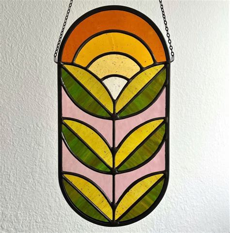 Stained Glass Flower Window Hanging