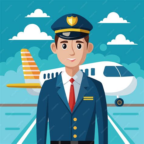 Pilot Vector Illustration Flat Style Aviation Professional Premium Ai Generated Vector