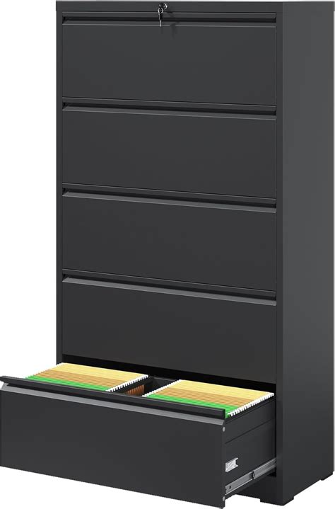Ikimi 5 Drawer Lateral File Cabinets With Lock Metal