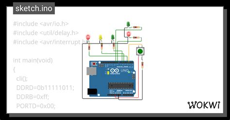 Ampel Mit Interrups Wokwi ESP32 STM32 Arduino Simulator