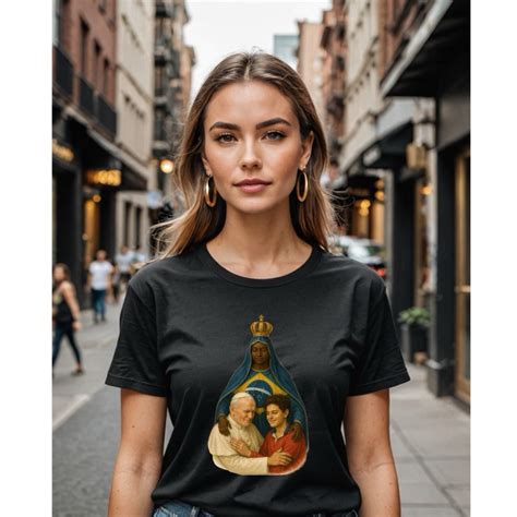 Camiseta Católica N S Aparecida São João Paulo Ii E São Carlo Acutis