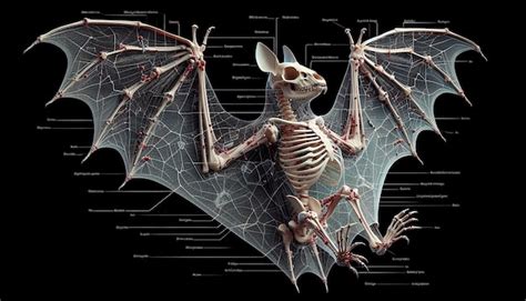 A Bat With A Skeleton And A Skeleton On It Premium Ai Generated Image