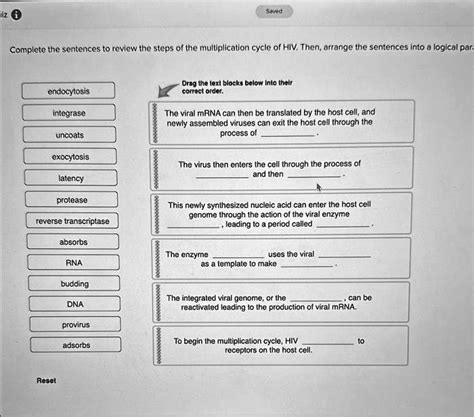 Solved Saved Complete The Sentences To Review The Steps Of The