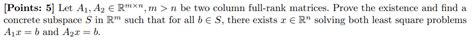 solved [points 5] let a1 a2 € rmxn m n be two column