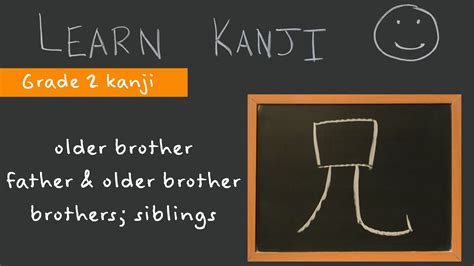 Kanji 兄 Older Brother 兄 Father And Older Brother 父兄 Brothers