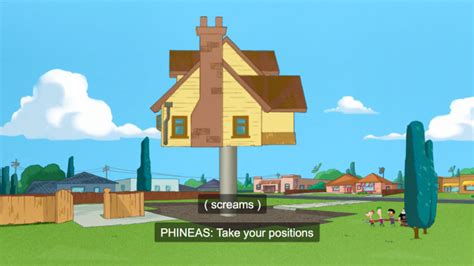 Phineas And Ferb Wash Their House By Either Spinning It And Spraying It