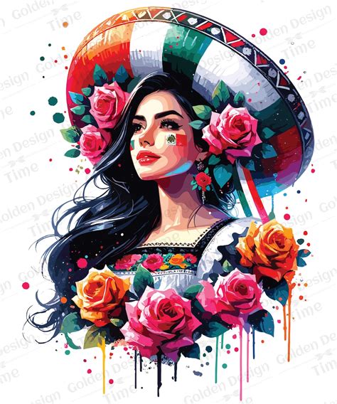 Mexican Lady Png Clipart Latina Woman Wearing Sombrero Hat Png Mexican