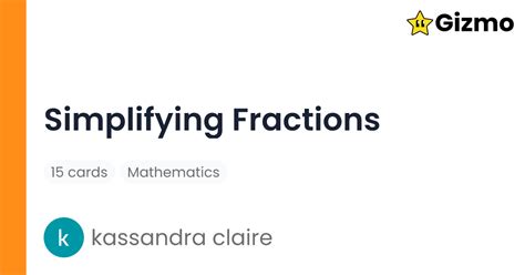 Simplifying Fractions Flashcards