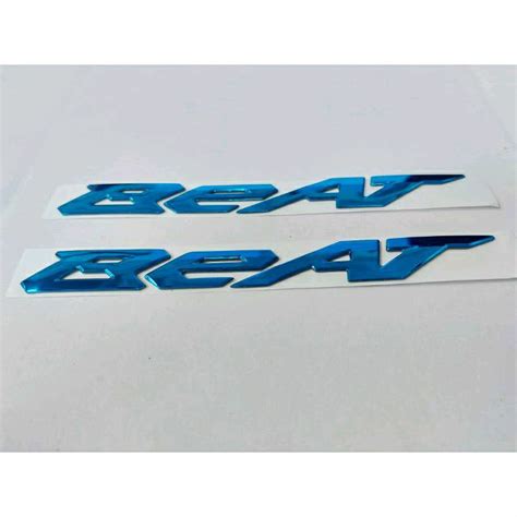 Jual Logo Emblem Beat Biru Mengkilap Sepasang Kirir Dan Kanan Shopee Indonesia