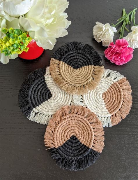 Boho Macrame Coasters Handmade And Stylish