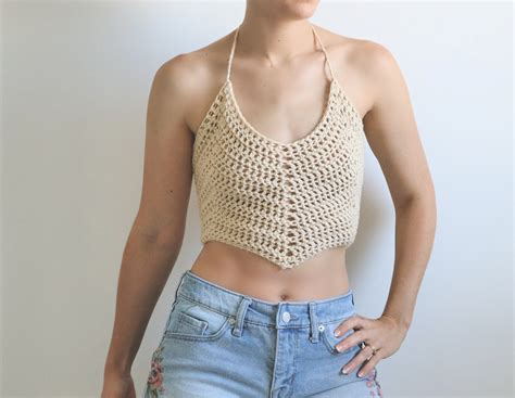 V Neck Crop Top Crochet Top Pattern The Snugglery